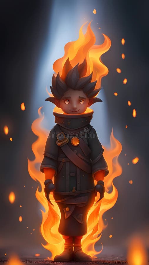 Fire 3D Cartoon Character Illustration AI Generated Stock Illustration ...