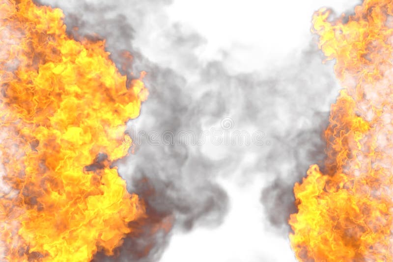 Mysterious Fire Frame Isolated on White Background - Fire Lines from ...
