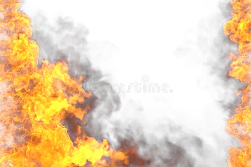 Fire 3D Illustration of Glowing Mysterious Explosion Frame Isolated on ...