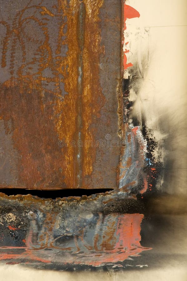 Fire Damage stock photo. Image of rust, paint, iron, abstract - 1764508