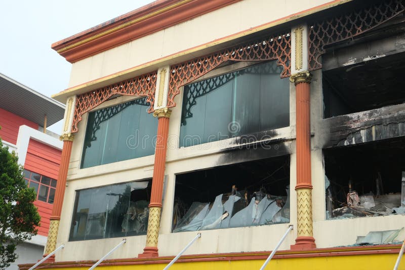 Fire damage building stock photo. Image of ruined, urban - 276257838