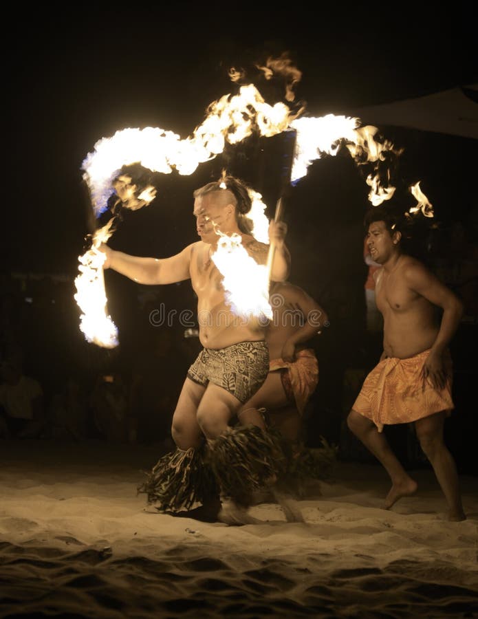 Fire dancer in Hawaii stock image. Image of traditional - 1746599