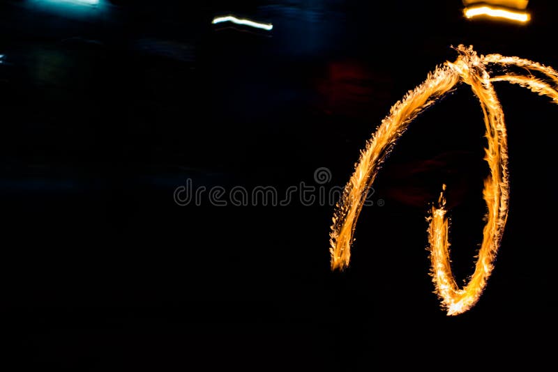 Fire Dancers Swing Fire Dancing Show Fire Show Dance Man Juggling with ...