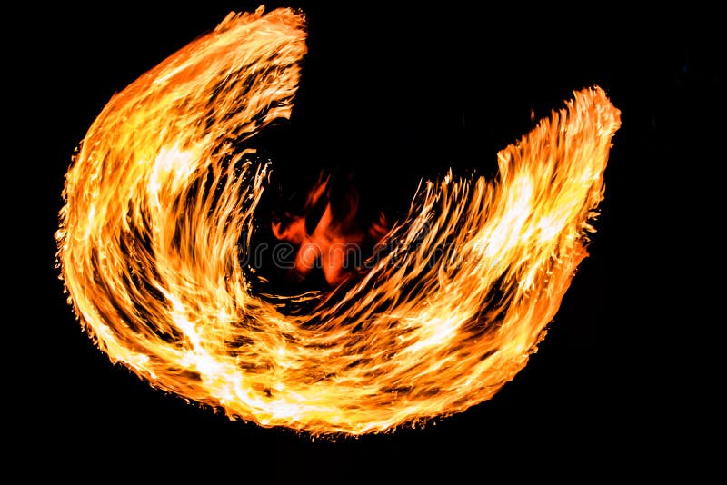 Fire Dancers Swing Fire Dancing Show Fire Show Dance Man Juggling with ...