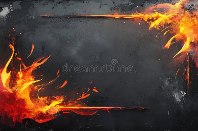 Fire Dances on Dark Background with Fiery Strokes, Abstract Art Concept ...