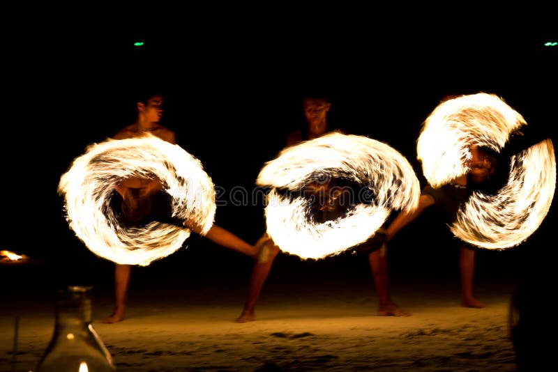 Fire dancing. editorial stock photo. Image of beach, motion - 30832748