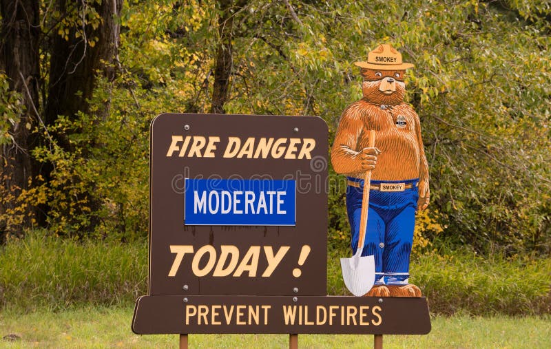 Fire Danger Moderate Today Smokey the Bear Sign Editorial Image - Image ...