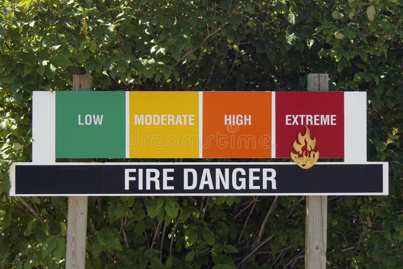 Fire Danger Rating Sign stock photo. Image of fire, camp - 7614548