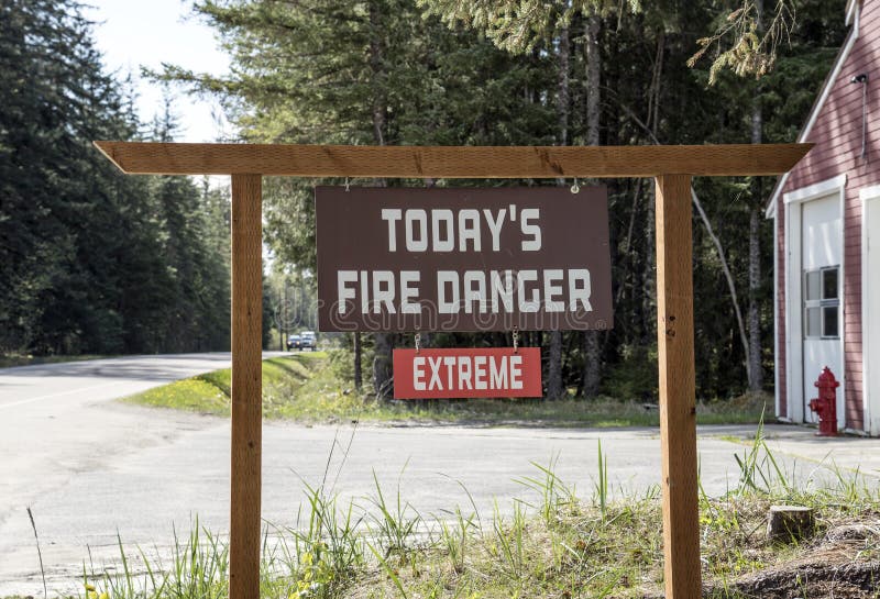 Fire Danger Sign Extreme Outside a Fire Station Stock Image - Image of ...