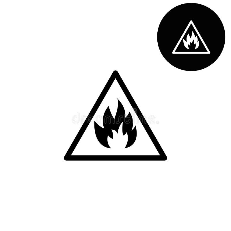 Fire Danger Sign - White Vector Icon Stock Vector - Illustration of ...