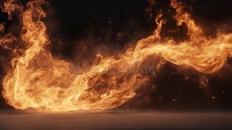 Fire in the Dark a Dynamic Fire with Sparks and Smoke, Stock ...
