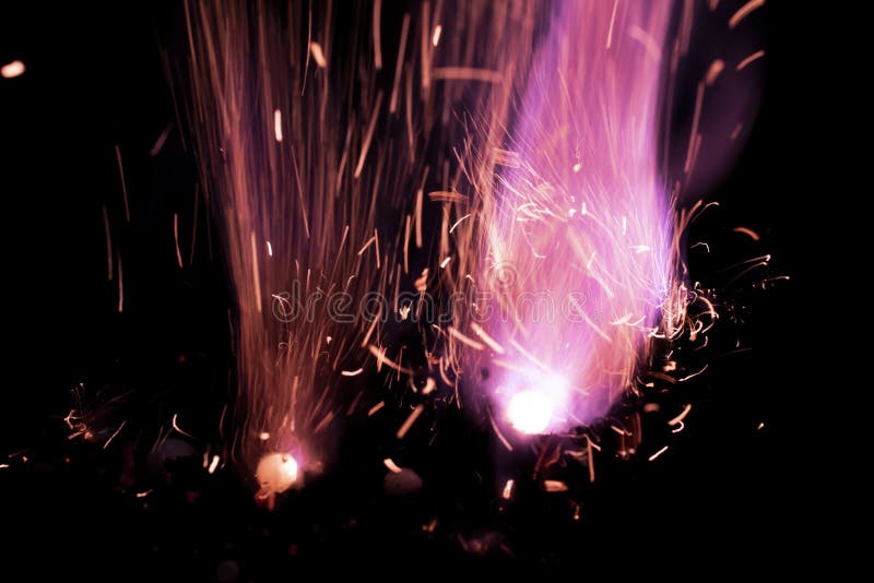 Fire in Dark. Luminous Lines of Sparks Stock Image - Image of energy ...
