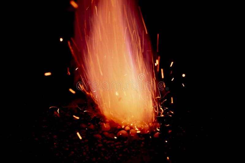 Fire in Dark. Luminous Lines of Sparks Stock Image - Image of energy ...