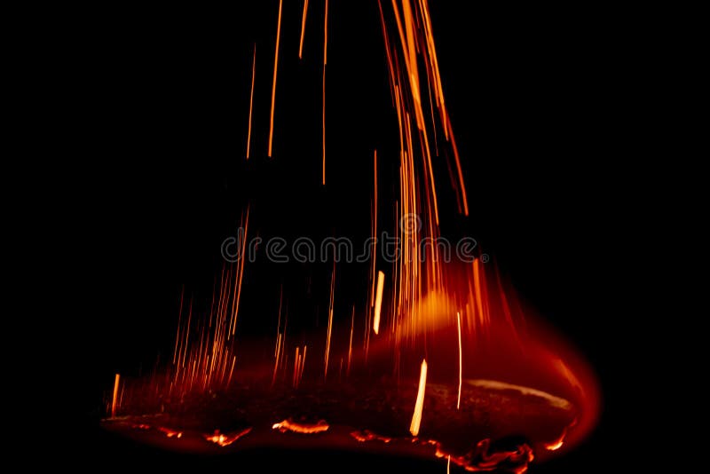 Fire in Dark. Luminous Lines of Sparks Stock Image - Image of energy ...