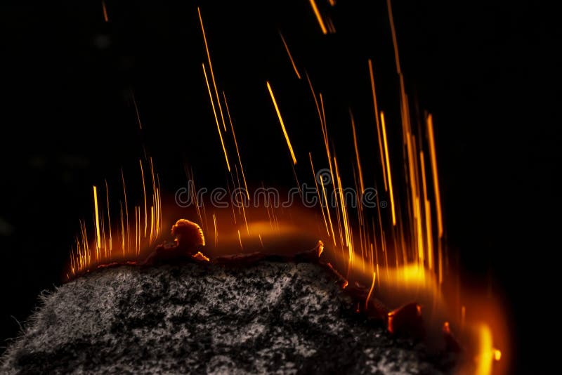 Fire in Dark. Luminous Lines of Sparks Stock Image - Image of energy ...
