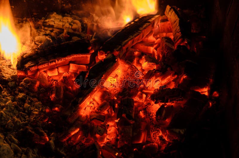 Fire in the dark stock photo. Image of glowing, natural - 130487450