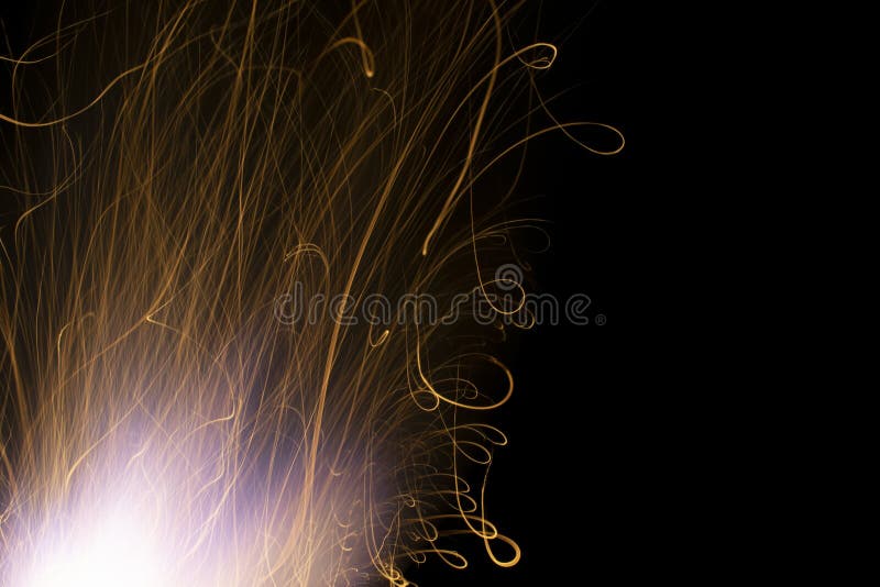Fire in Dark. Luminous Lines of Sparks Stock Image - Image of light ...
