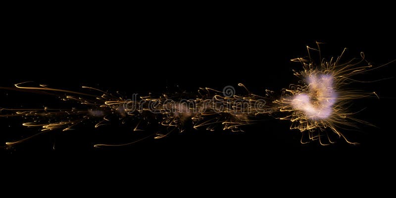 Fire in Dark. Luminous Lines of Sparks Stock Image - Image of dark ...