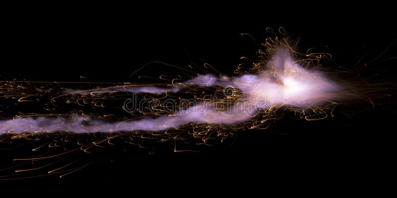 Fire in Dark. Luminous Lines of Sparks Stock Photo - Image of ...