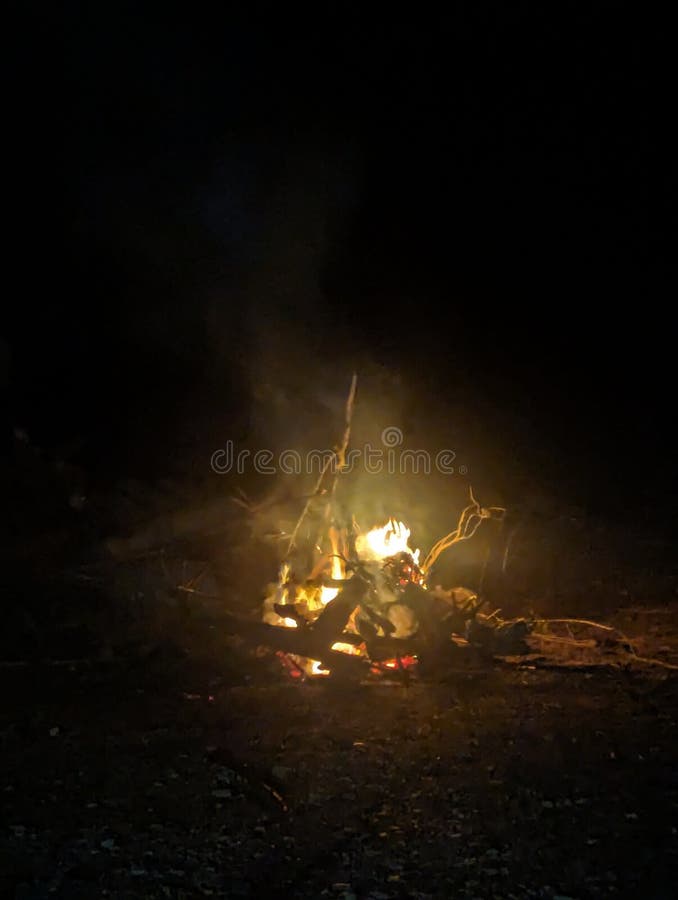 Fire in the Dark. Scary Bonfire at Night Stock Image - Image of bonfire ...
