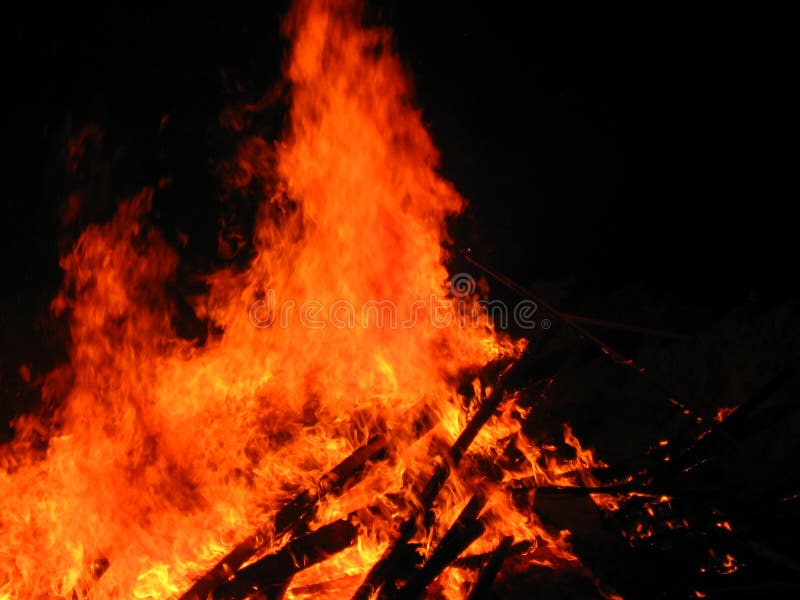 Fire in darkness stock image. Image of fiery, bright, night - 9403295