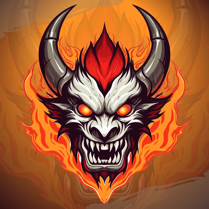 Fire Demon: Mascot Logo Design Vector for Esport and Sport Team, Badge ...