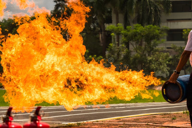 Fire demonstration stock image. Image of rally, security - 245844749
