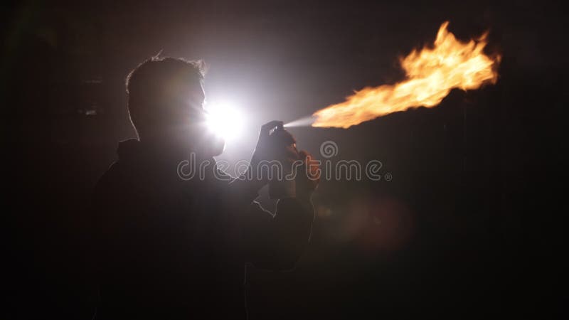 Fire Demonstration, Protective Mask, Flame Performance Stock Video ...