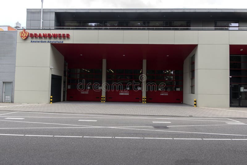 Fire Department Building at Amsterdam the Netherlands 2-9-2021 ...