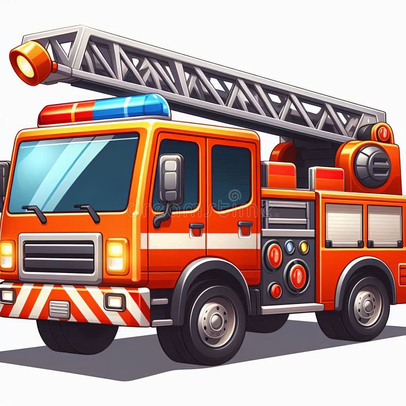Fire Department Rescue Vehicle Stock Illustration - Illustration of ...
