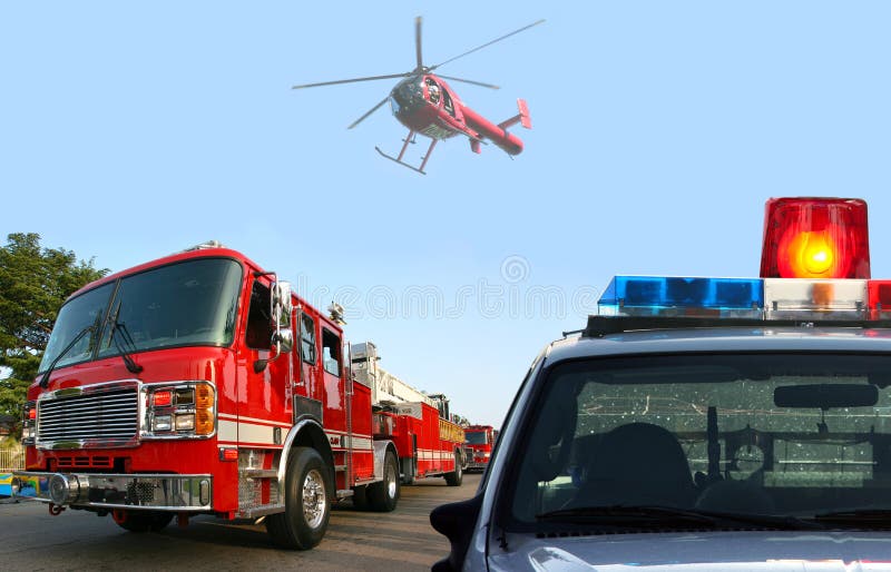 Fire department response stock photo. Image of helicopter - 21125880