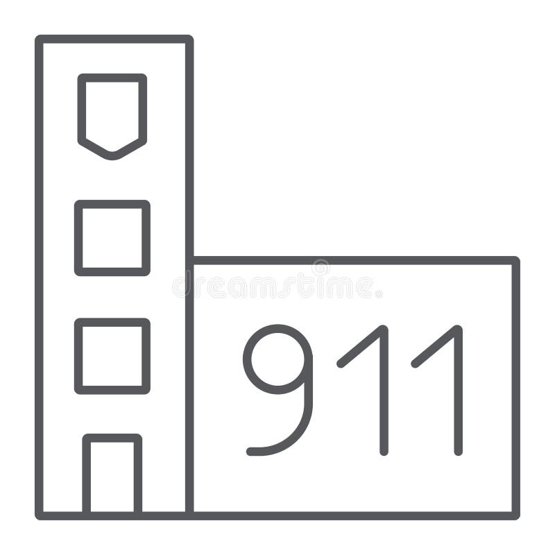 Fire Department Thin Line Icon, Building and Office, Fire Station Sign ...