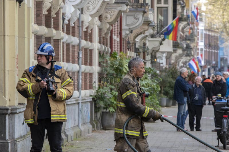 Fire Department at Work at Amsterdam the Netherlands 27-4-2023 ...