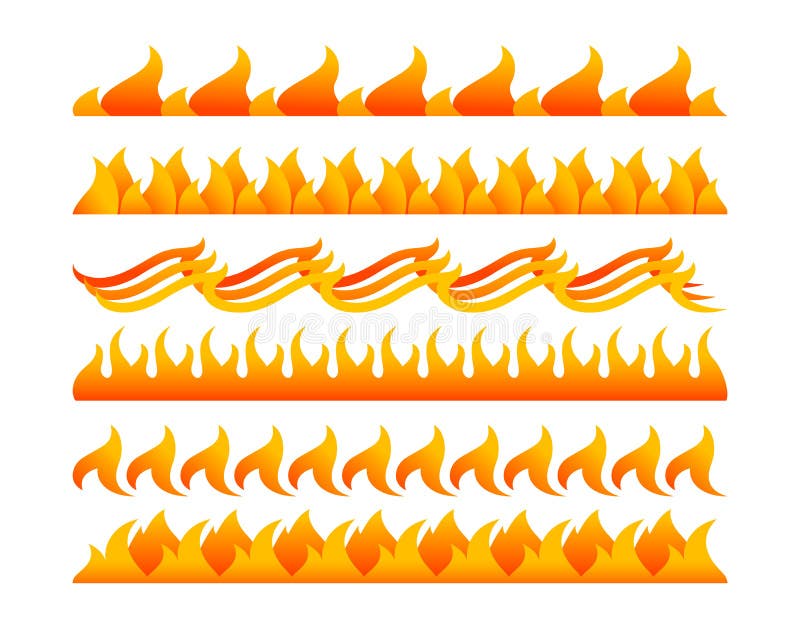 Fire Design Elements Vector Set Stock Vector - Illustration of ...