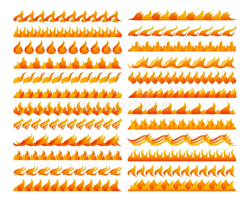 Fire Design Elements Vector Set Stock Vector - Illustration of ...