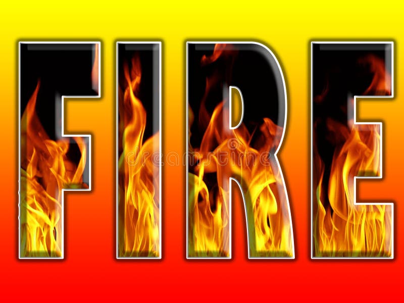 Fire Design for Warning Signs Stock Illustration - Illustration of ...