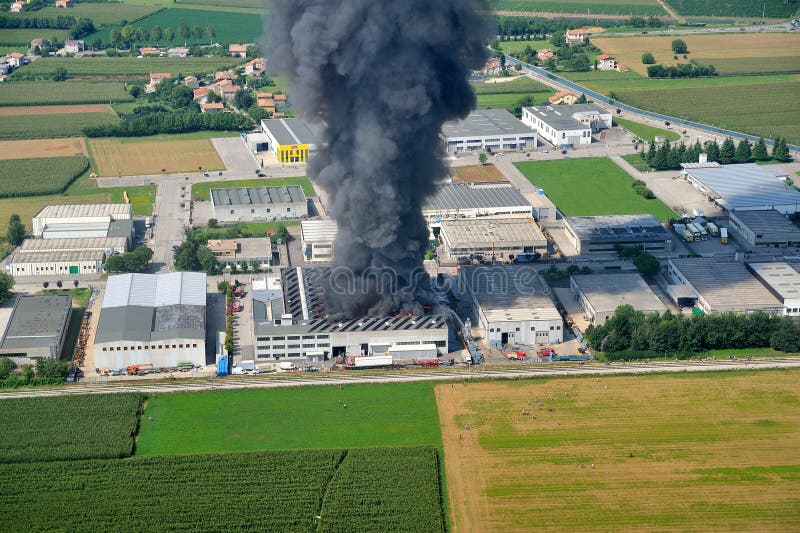 Fire destroyed a factory stock image. Image of factory - 26298133