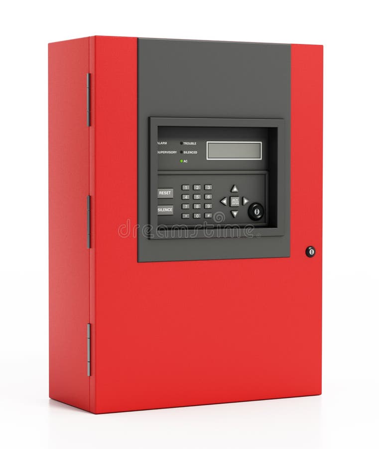 Fire Detection Alarm Monitor Panel System. 3D Illustration Stock ...