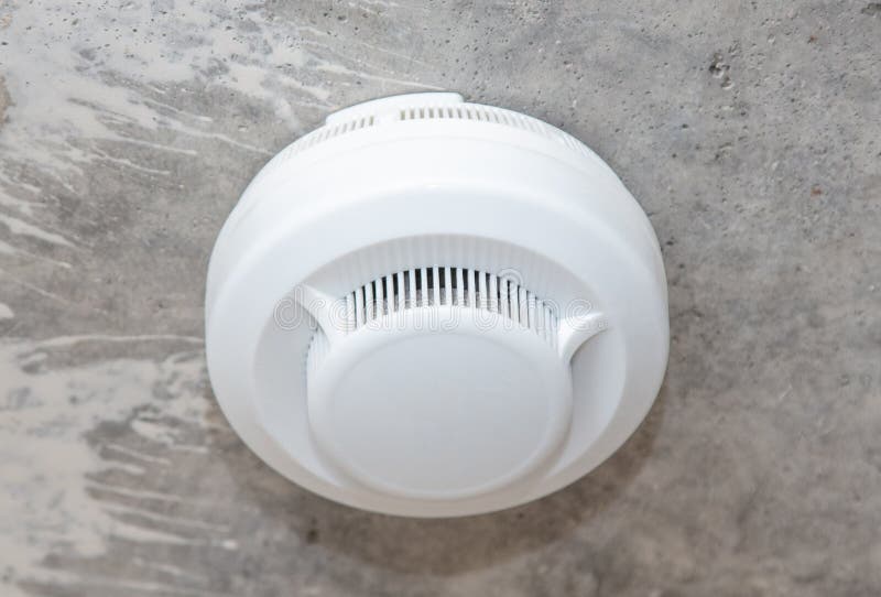 Fire Detector on the Ceiling in the Room. Close-up. Stock Image - Image ...