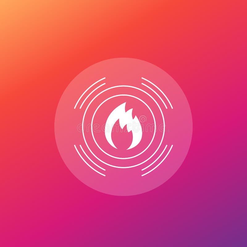 Fire Detector or Sensor Icon, Vector Stock Vector - Illustration of ...
