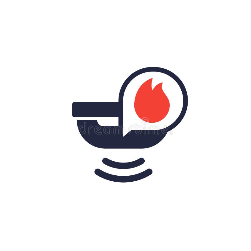 Fire Detector, Smoke Sensor Icon Stock Vector - Illustration of ...
