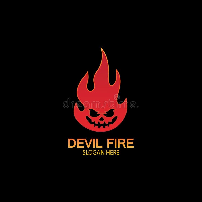 Fire Devil Logo Template Vector Icon Stock Vector - Illustration of ...