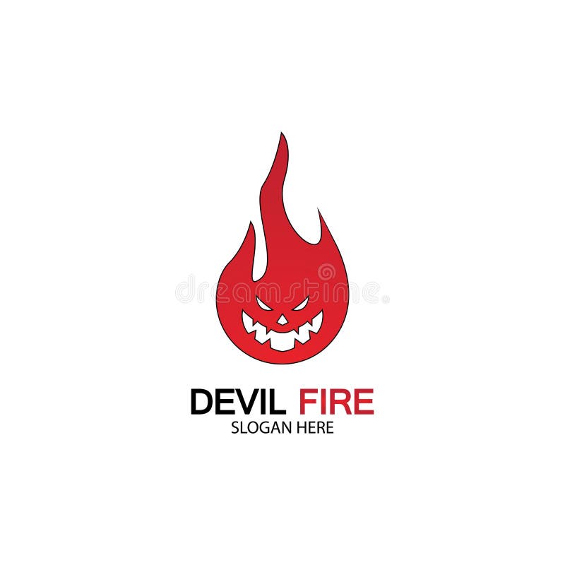 Fire Devil Logo Template Vector Icon Stock Vector - Illustration of ...