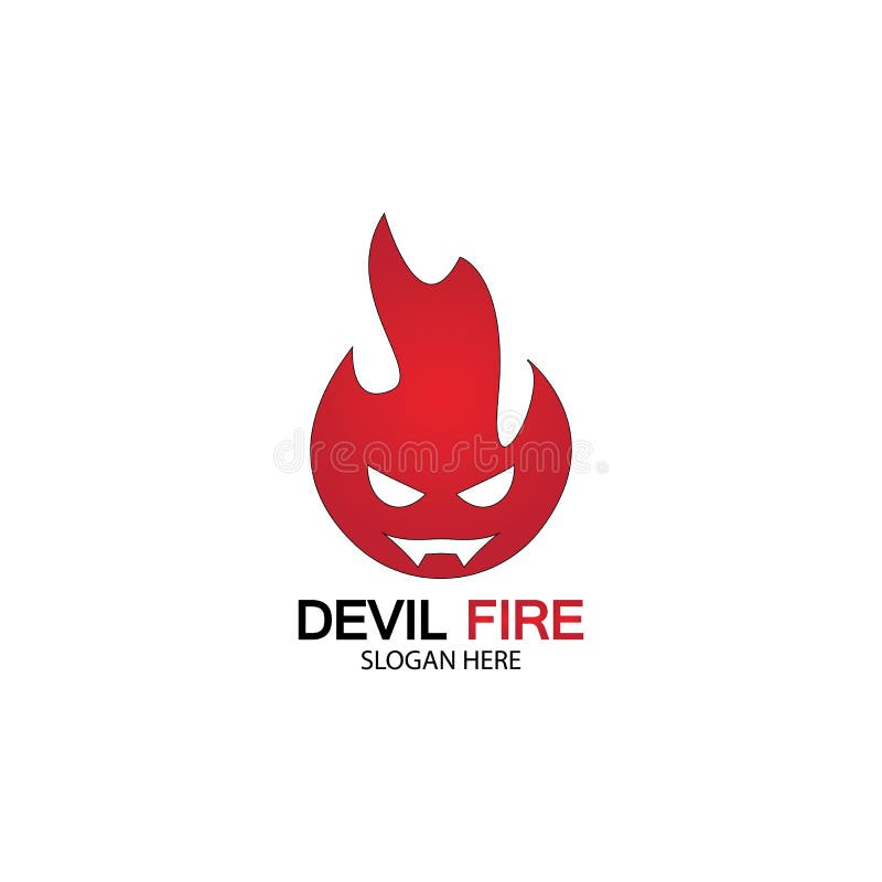 Fire Devil Logo Template Vector Icon Stock Vector - Illustration of ...