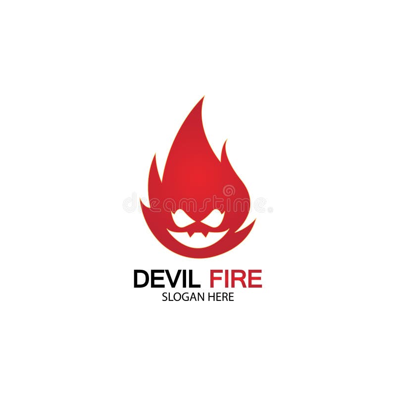 Fire Devil Logo Template Vector Icon Stock Vector - Illustration of ...