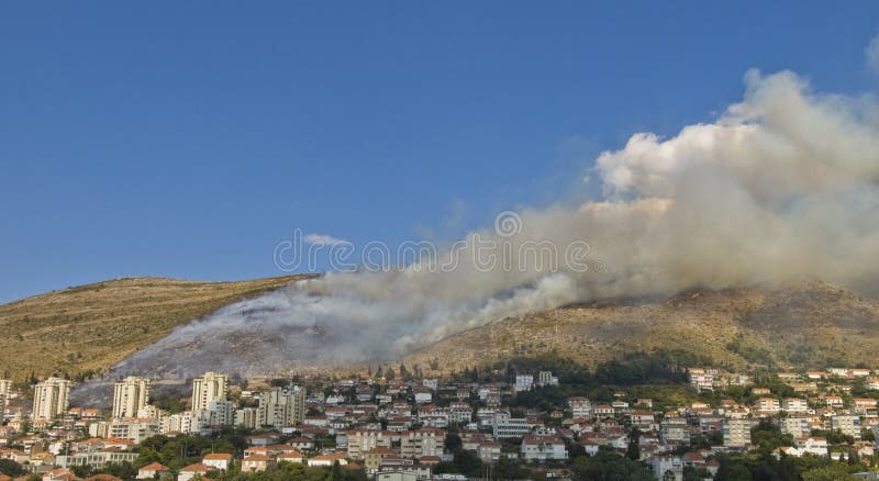 Fire disaster in the city stock photo. Image of smoke - 2921408