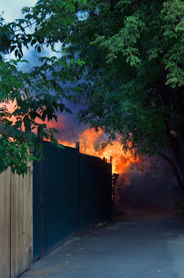 Fire disaster stock photo. Image of smoke, destruction - 49157084