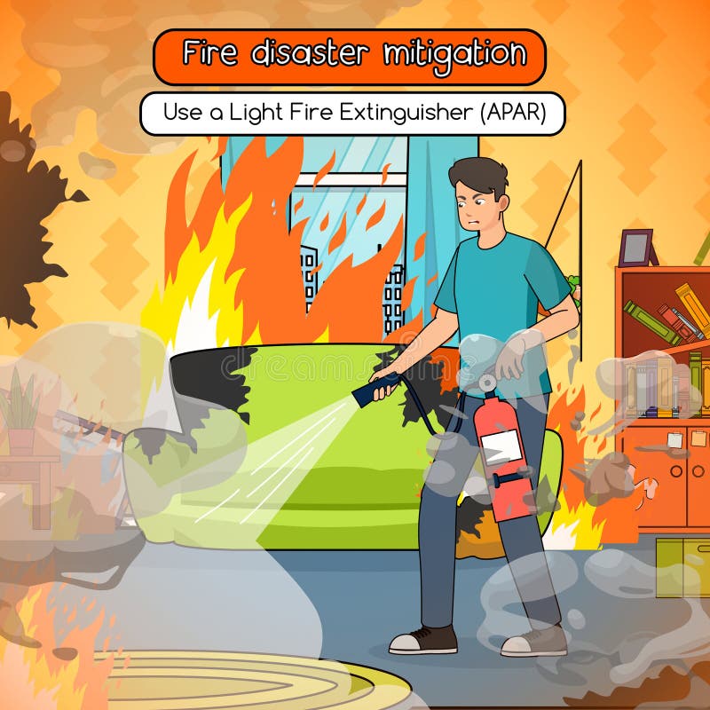 Fire disaster mitigation_2 stock vector. Illustration of brand - 359286850