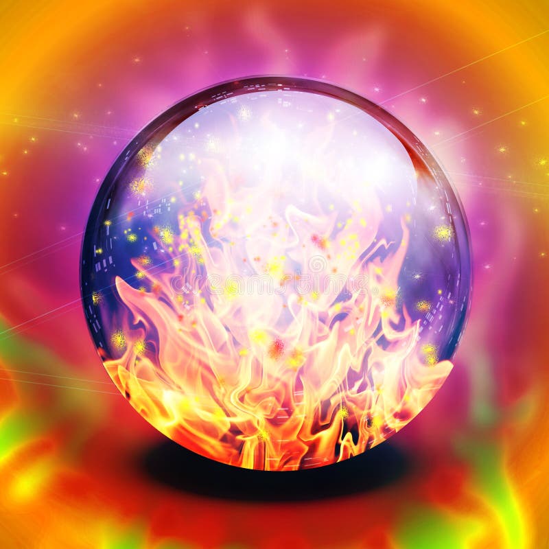 Flaming sphere stock illustration. Illustration of burning - 118062435