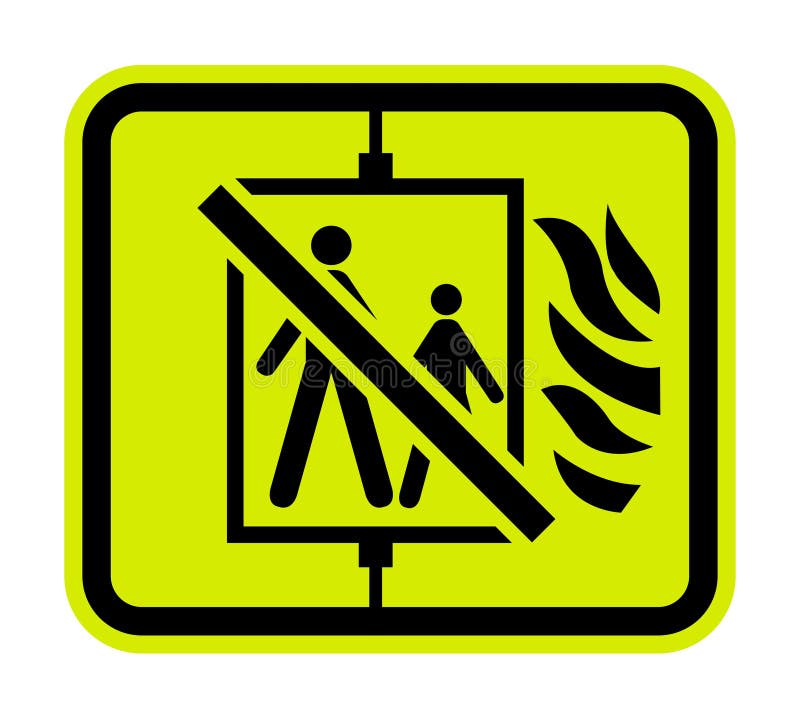 Fire Do Not Use the Elevator Stock Vector - Illustration of evacuation ...